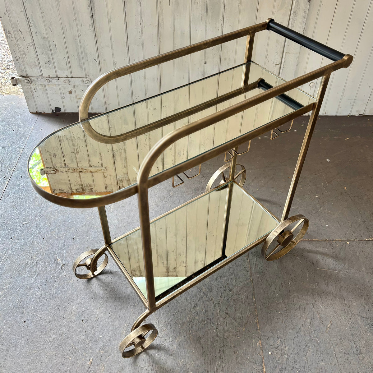 Mirrored Bullet Bar Cart — Lucketts Store