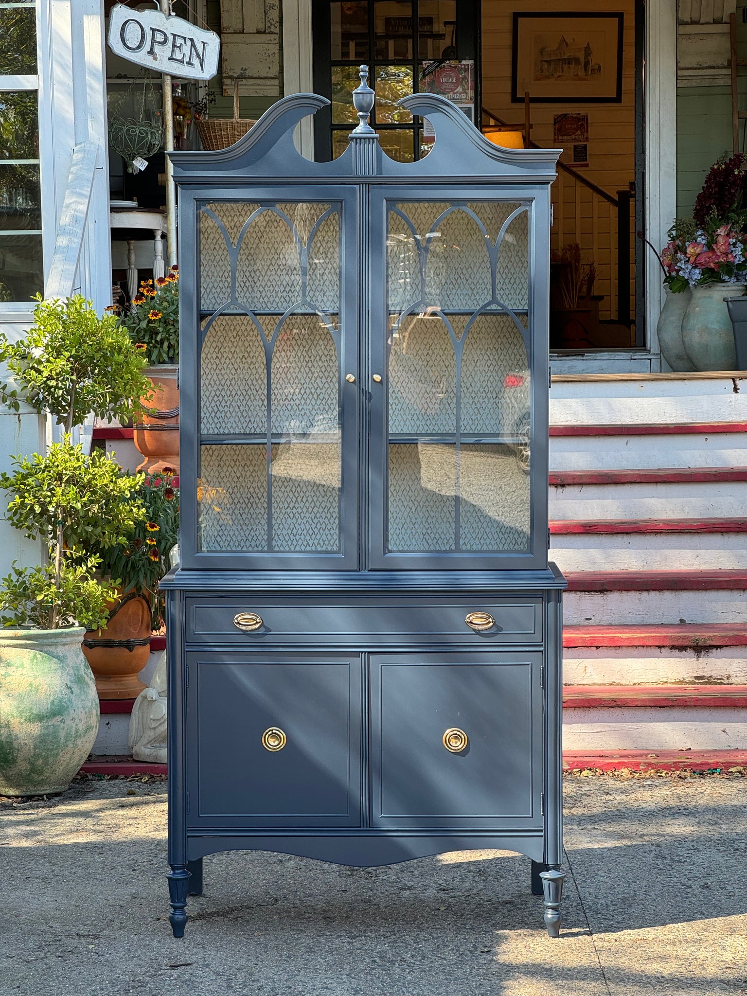Dark blue display cabinet store